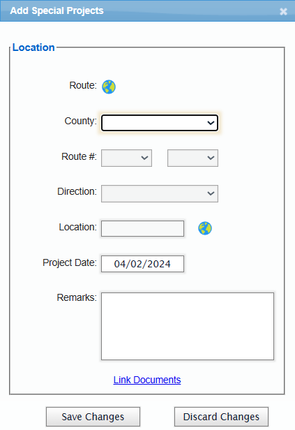 Add Special Project – ALDOT - PMG Software Professionals