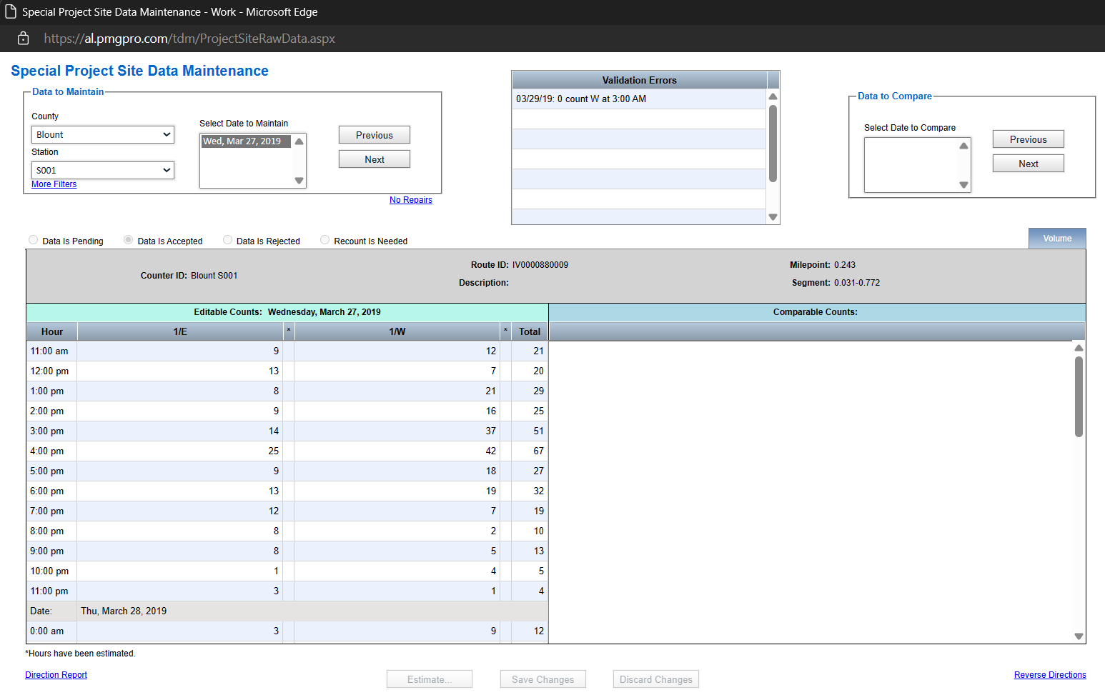Raw Data – ALDOT - PMG Software Professionals