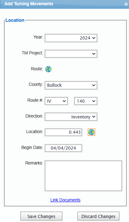Add Turning Movement (TM) – ALDOT - PMG Software Professionals